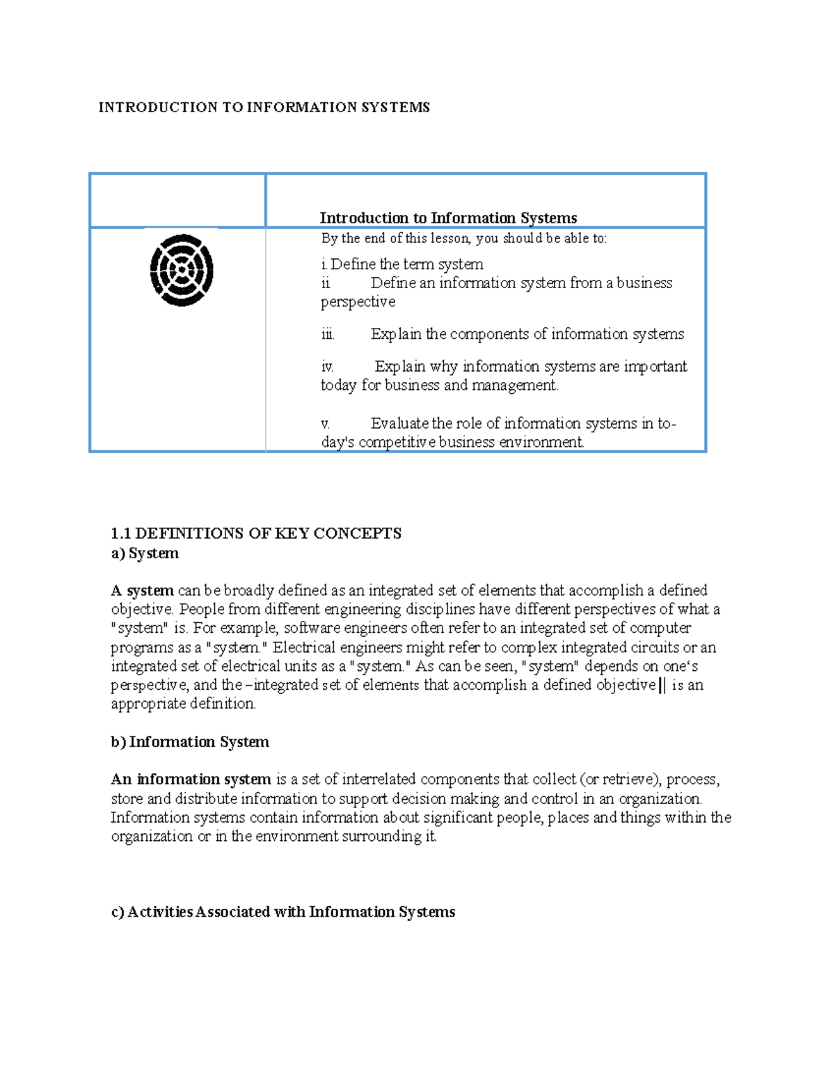 Management information system - INTRODUCTION TO INFORMATION SYSTEMS Introduction to Information ...