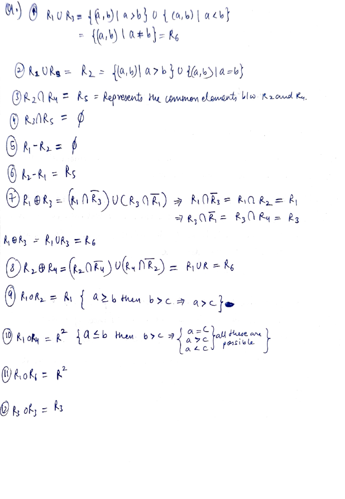 A4 - solutions of assignment 4. - ) &uye 49|a>b}o ca,b)| ac4} asc Huye a lasc porsie vibedte ...