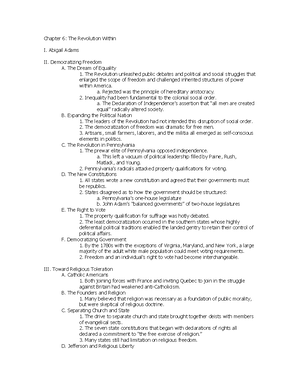 Foner Chapter 8Outline - Chapter 8: Securing the Republic, 1790– 1815 I ...