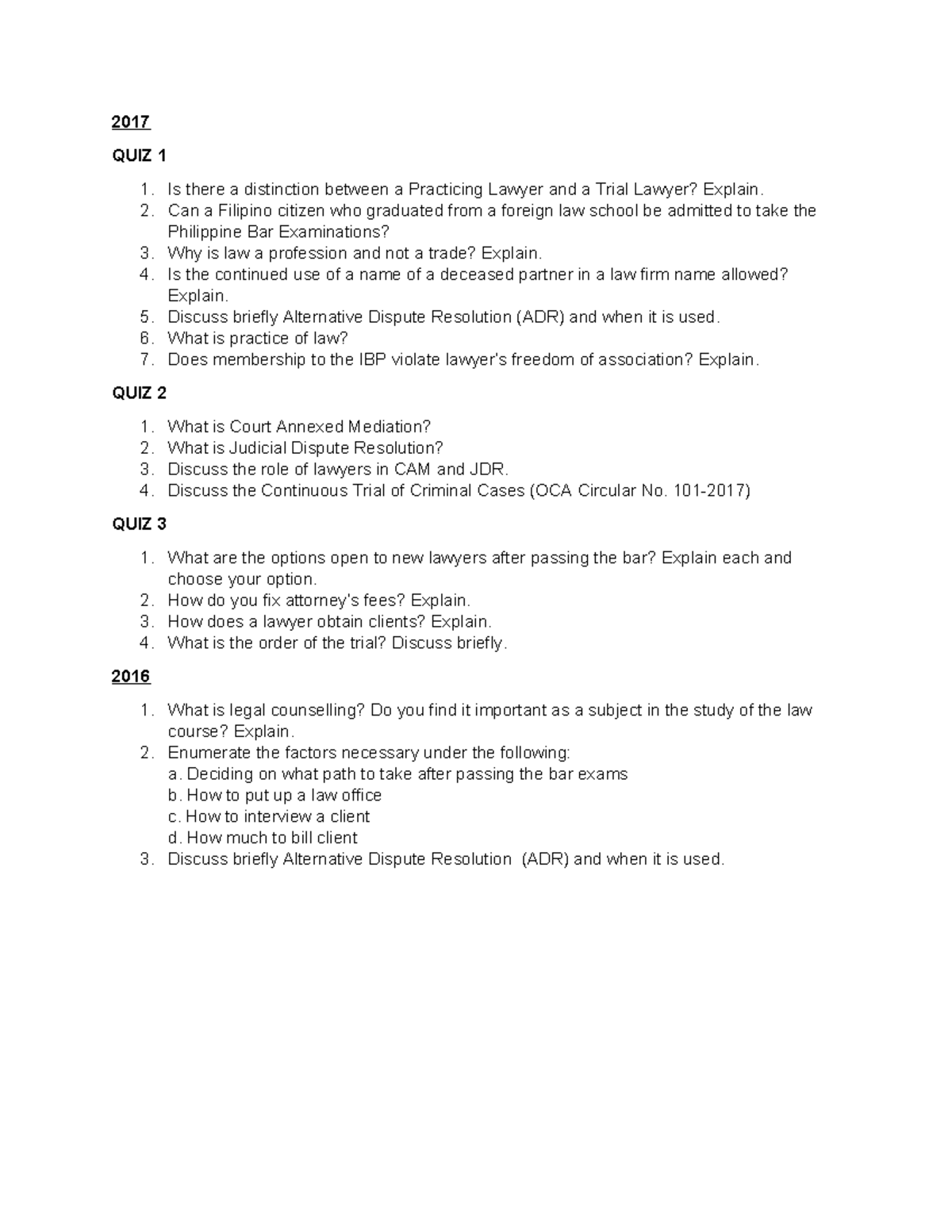 Batacan Quizzes - asdxdasdadsa - 2017 QUIZ 1 Is there a distinction ...