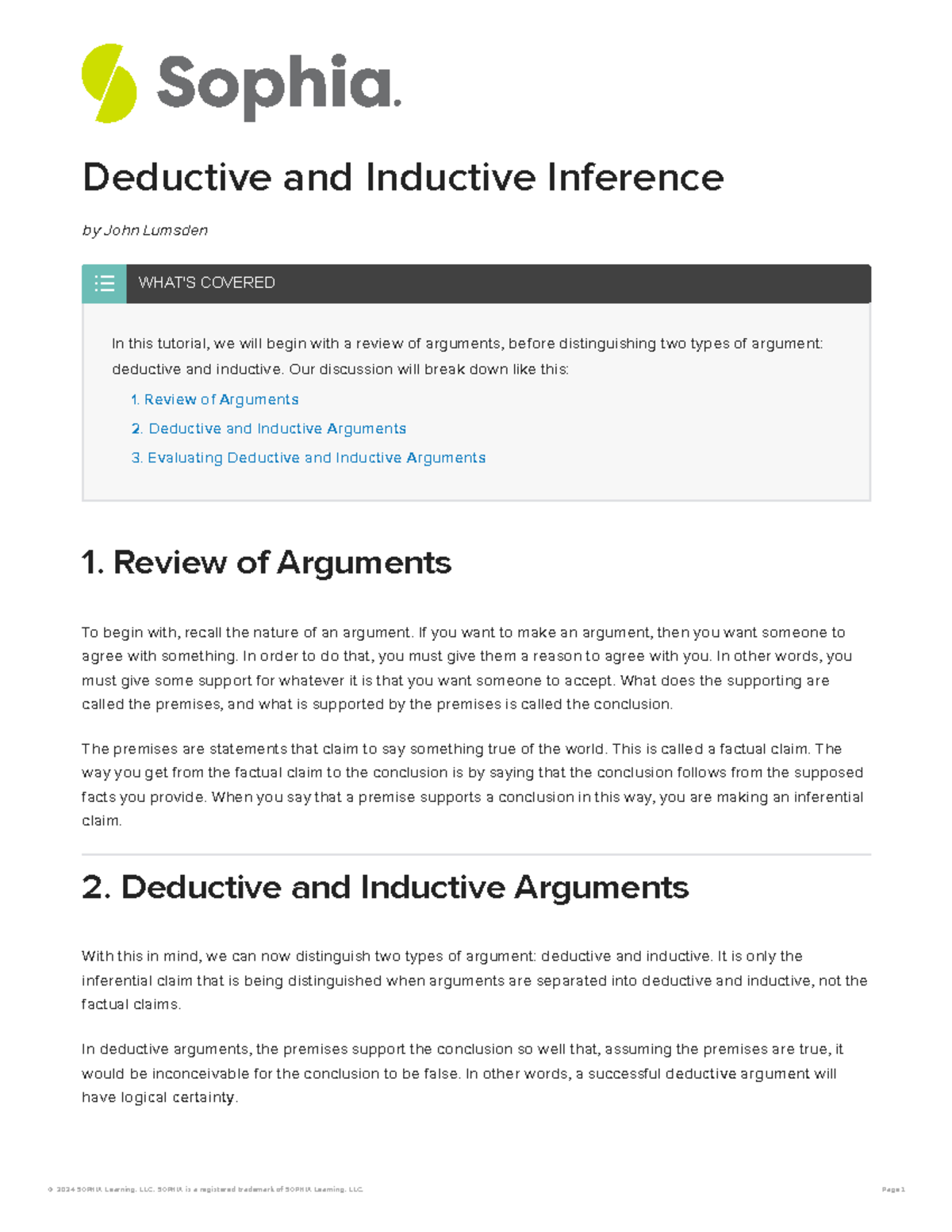 Deductive And Inductive Inference Deductive And Inductive Inference