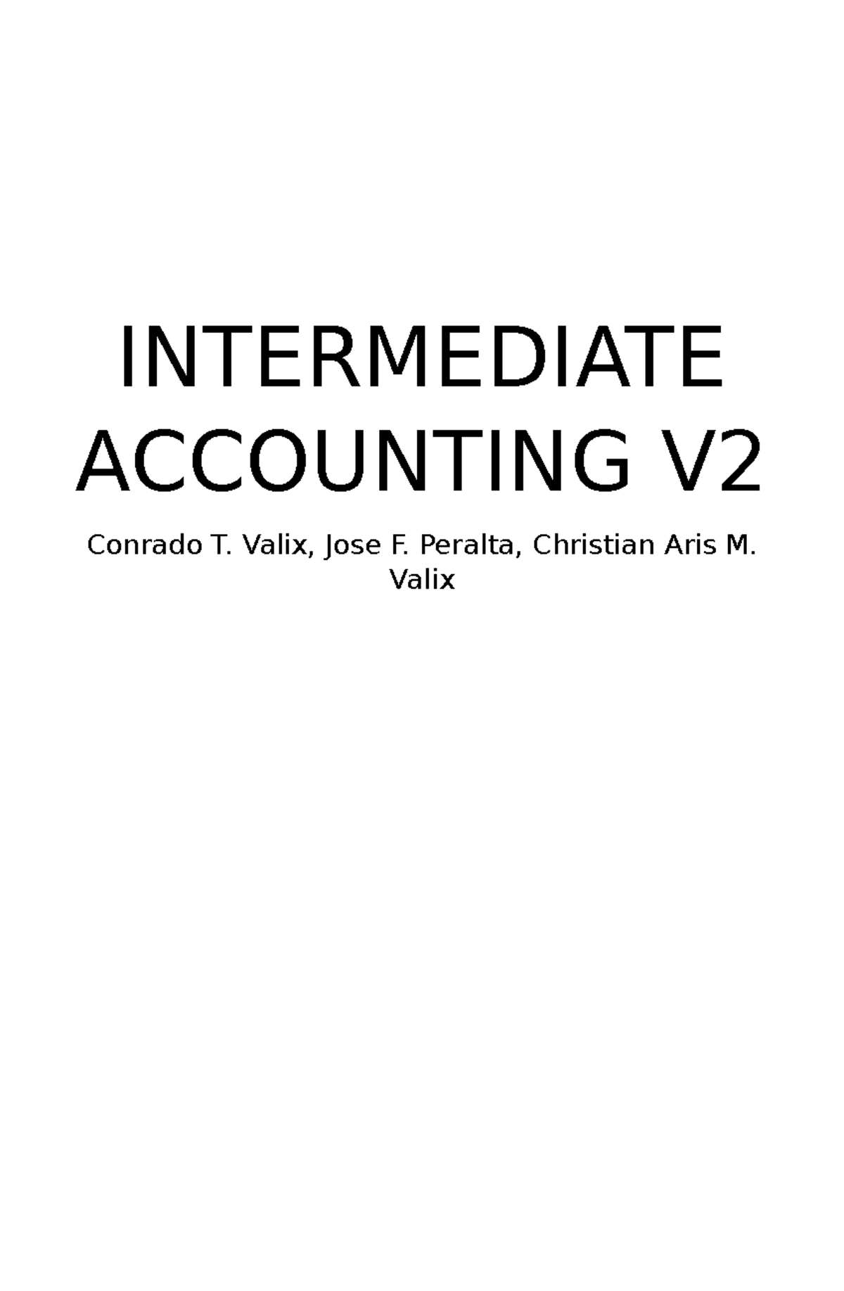 Valix, Perlata, Valix INTERMEDIATE ACCOUNTING V2 Chapter 1-15 ...