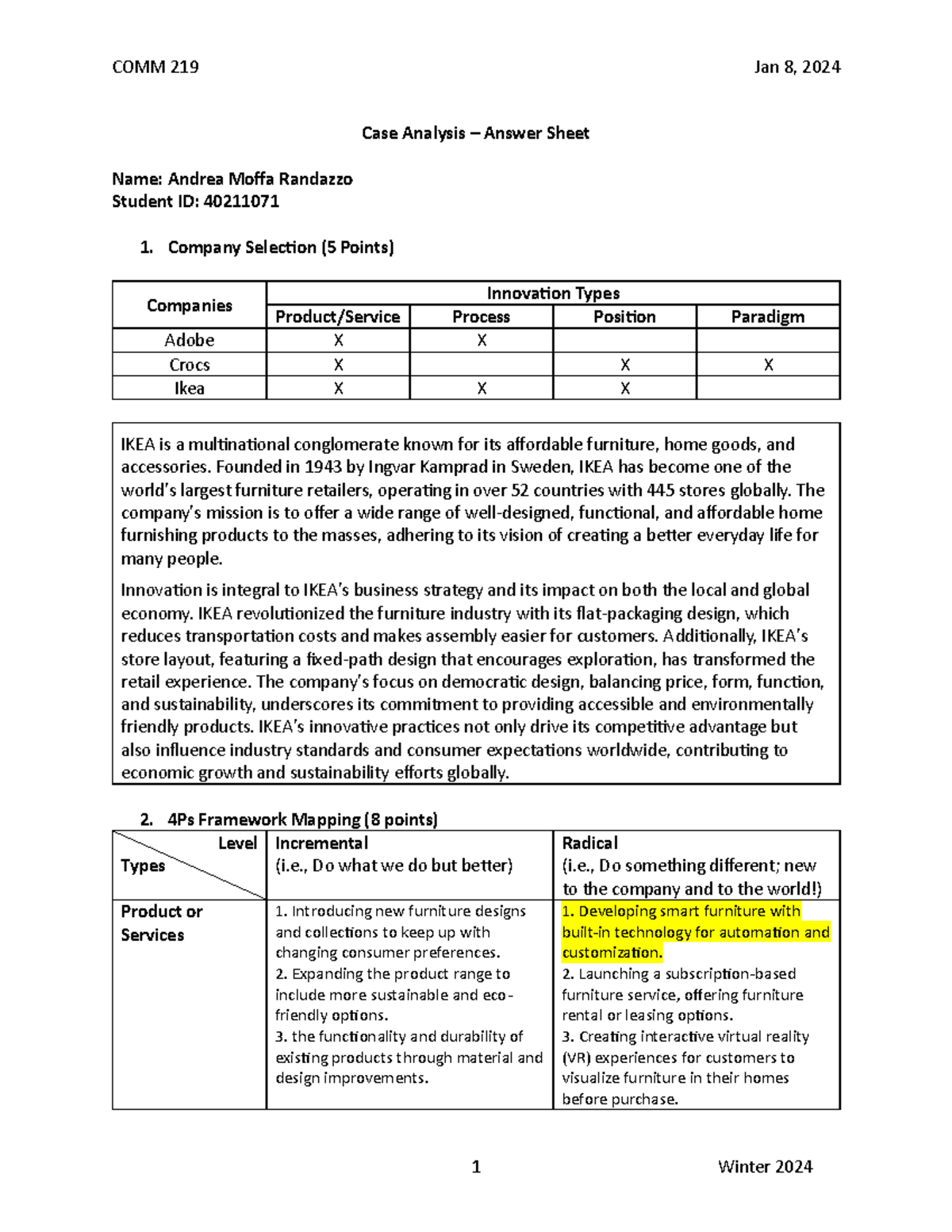 Case Analysis Andrea Moffa Randazzo - Winter 2024 Case Analysis ...