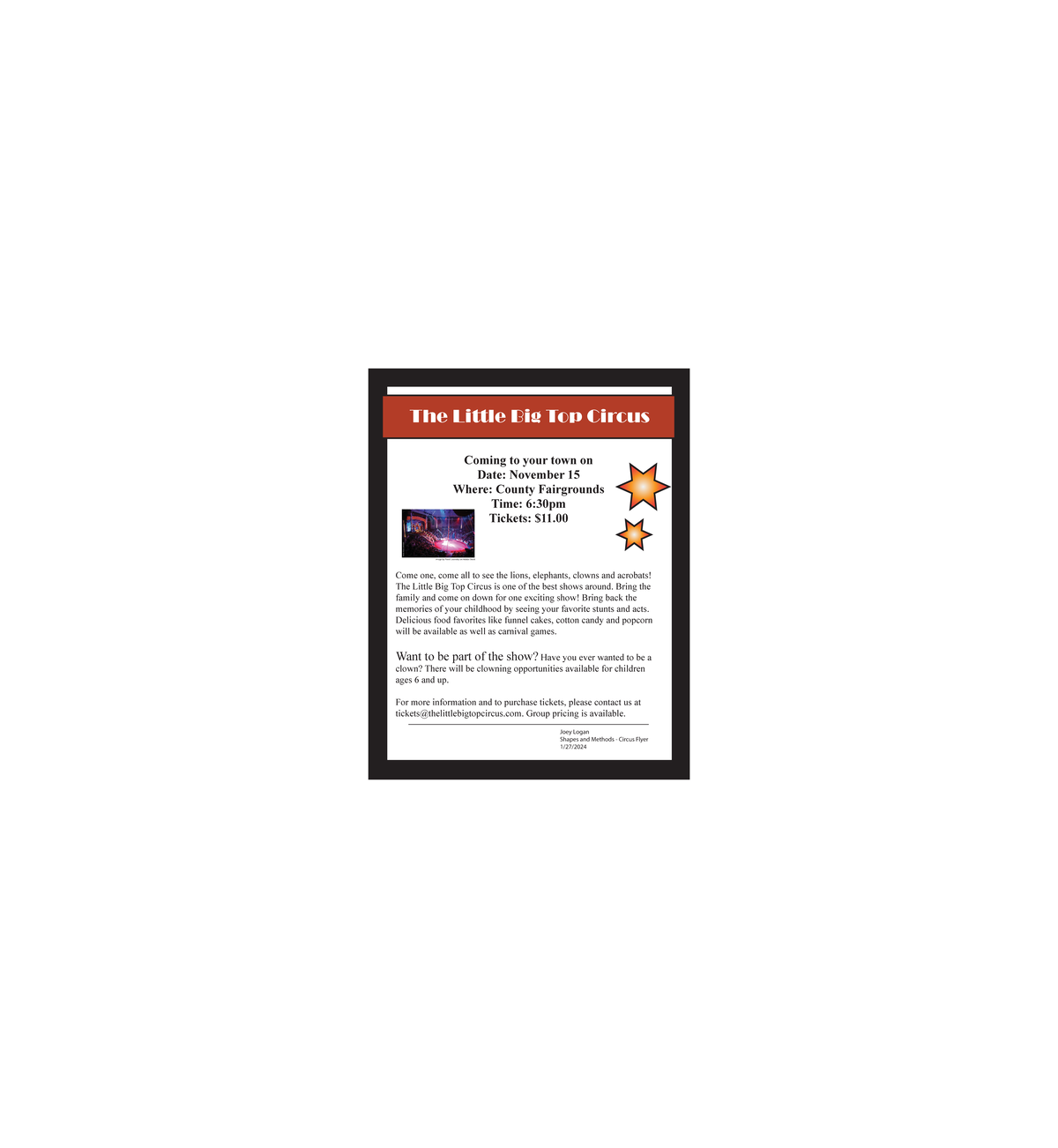 Com 230 Shapes and Methods - Circus Flyer - Presentation - Joey Logan ...