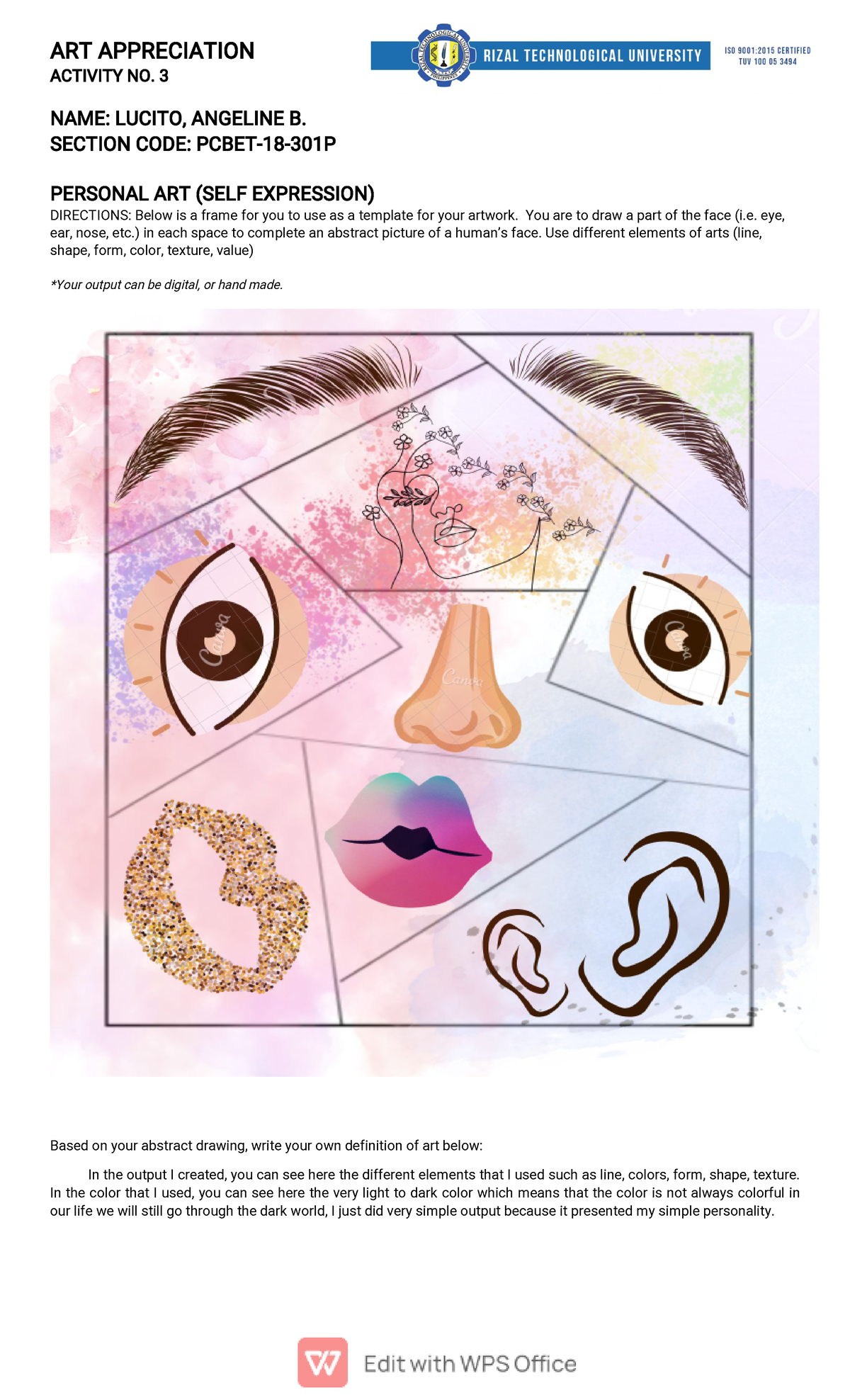 ART Appreciation - Assignment Activity - ART APPRECIATION ACTIVITY NO ...