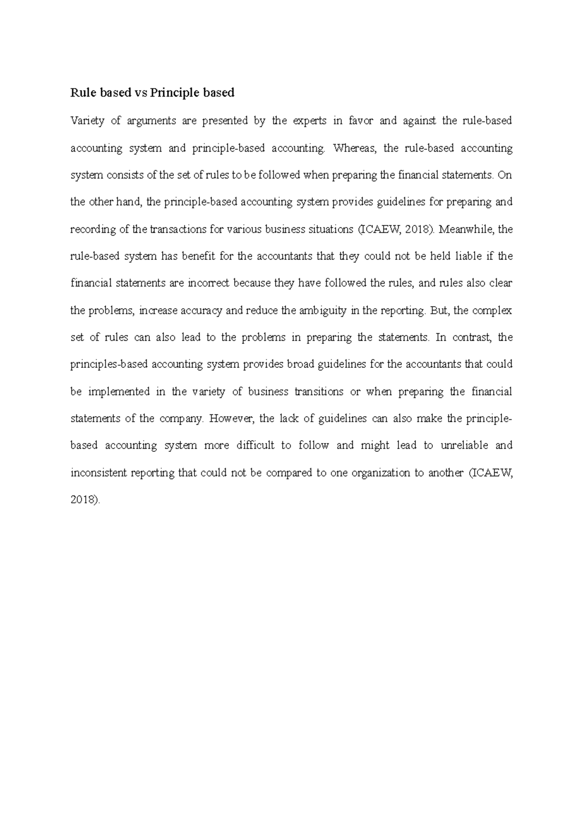 Rule based vs Principle based - Rule based vs Principle based Variety ...