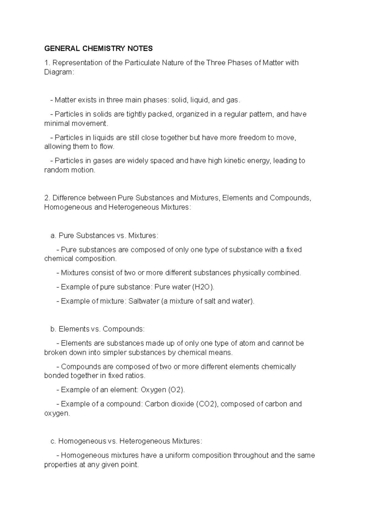 General Chemistry Notes - GENERAL CHEMISTRY NOTES Representation of the ...