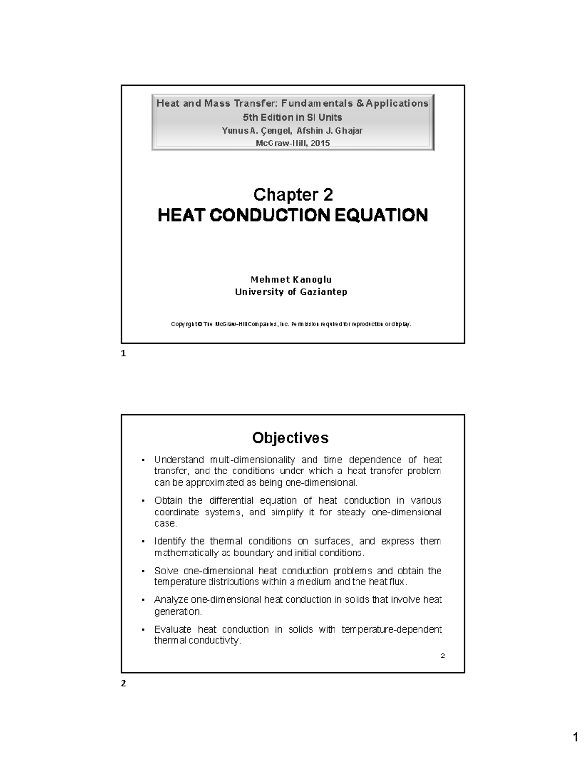 SI Heat 5e Chap02 lecture Formatted - Chapter 2 HEAT CONDUCTION ...