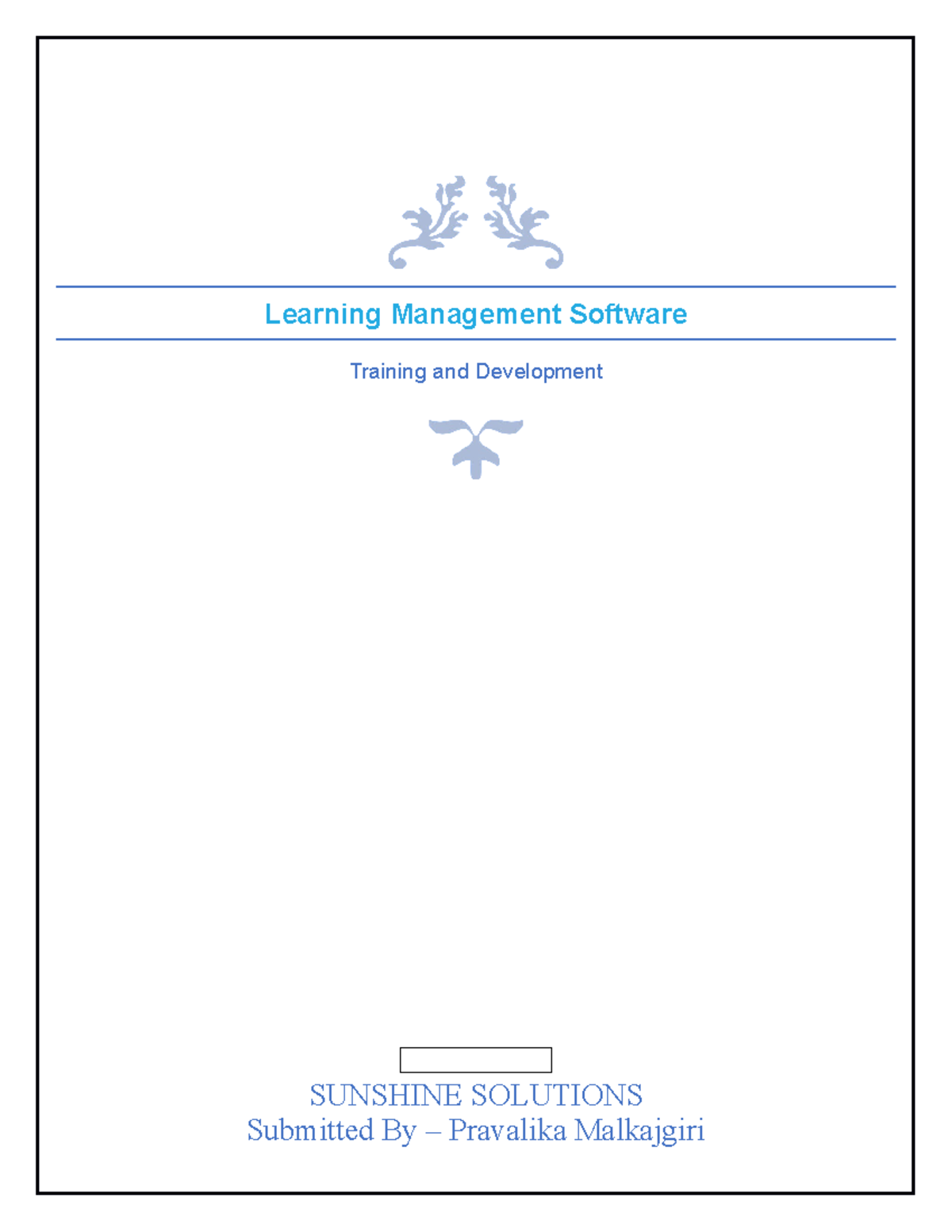 Sunshine Solutions Final - Learning Management Software Training and ...