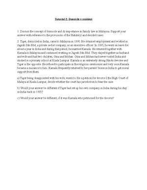 303767 Tutorial 6-Nullity - Family Law - UTM - Studocu