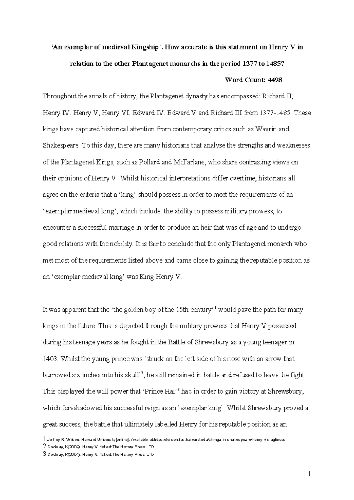 ‘An exemplar of medieval Kingship’ - How accurate is this statement on ...