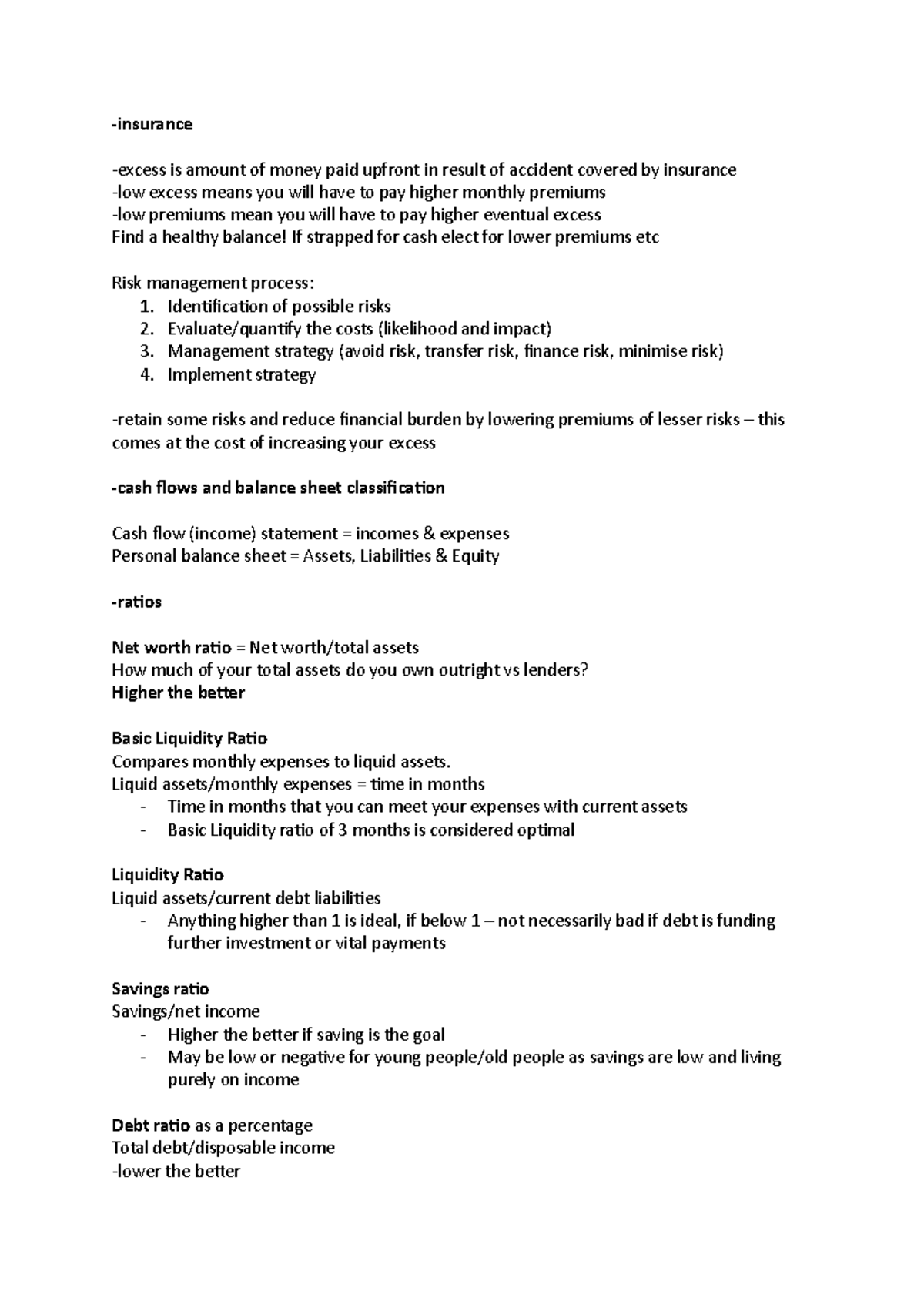 Finance Sem 2 midsem notes - FINA1221 - UWA - Studocu
