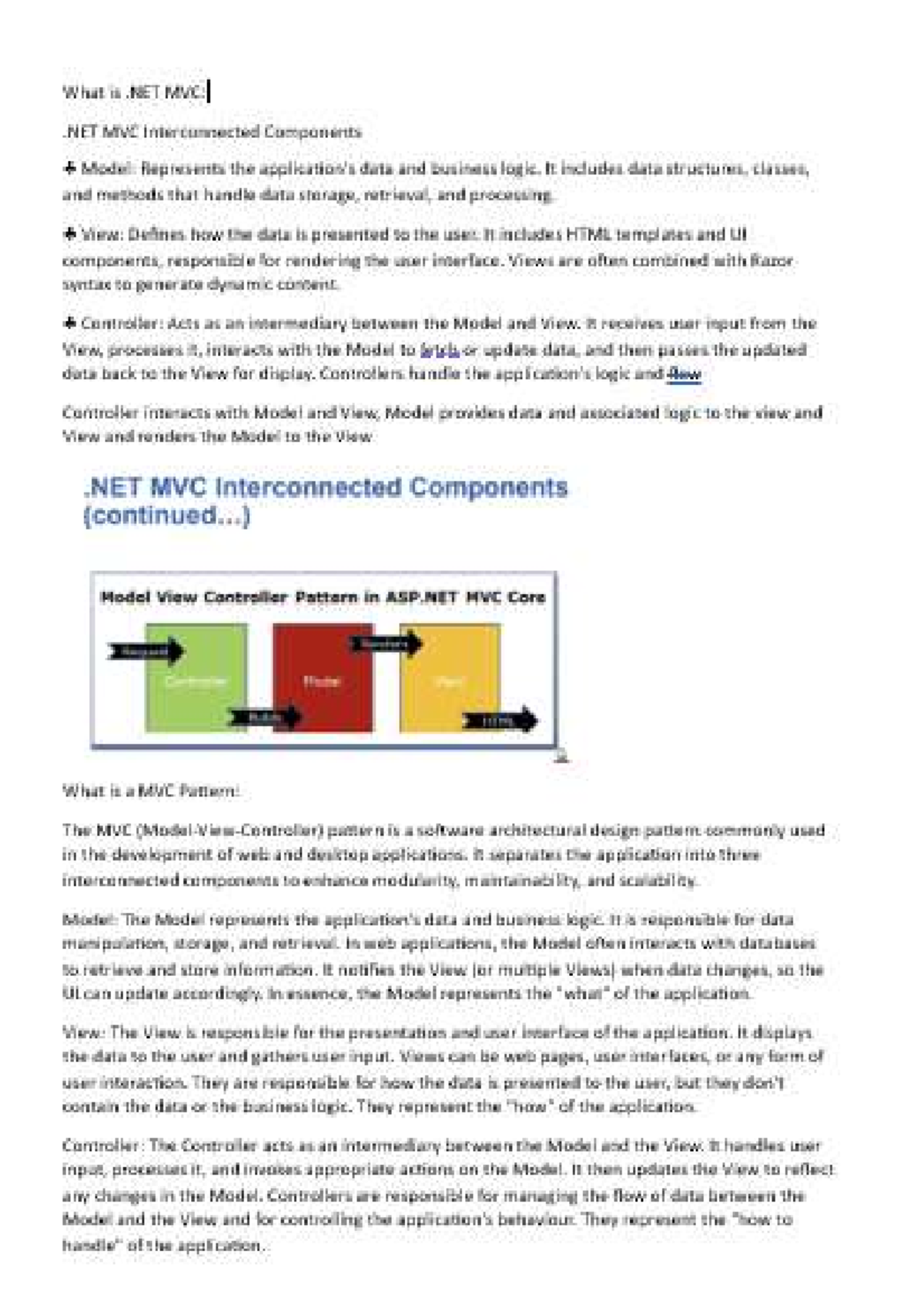 MVC Notes - INF 164 - Studocu