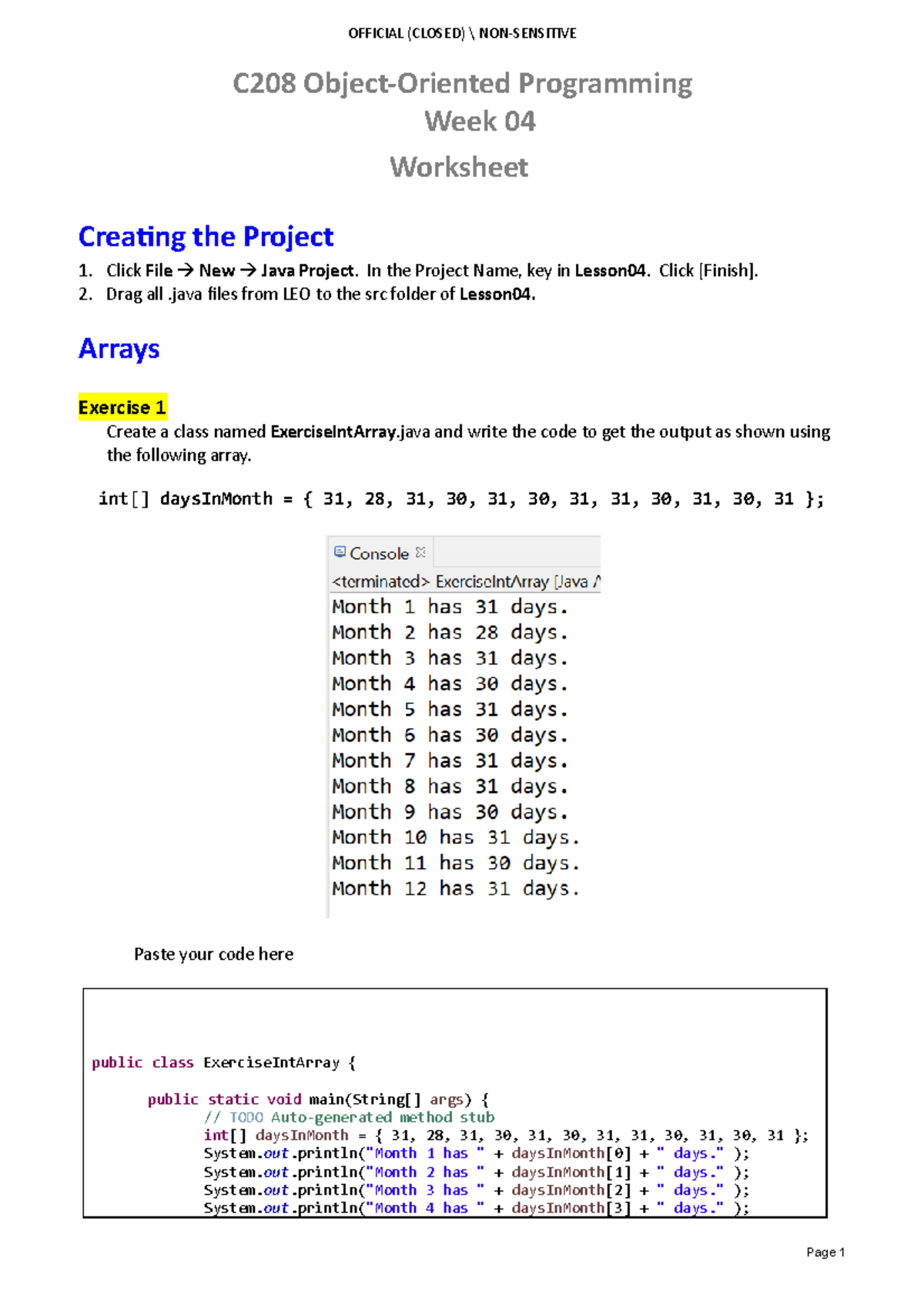 C208 L04 WS - java - C208 Object-Oriented Programming Week 04 Worksheet ...