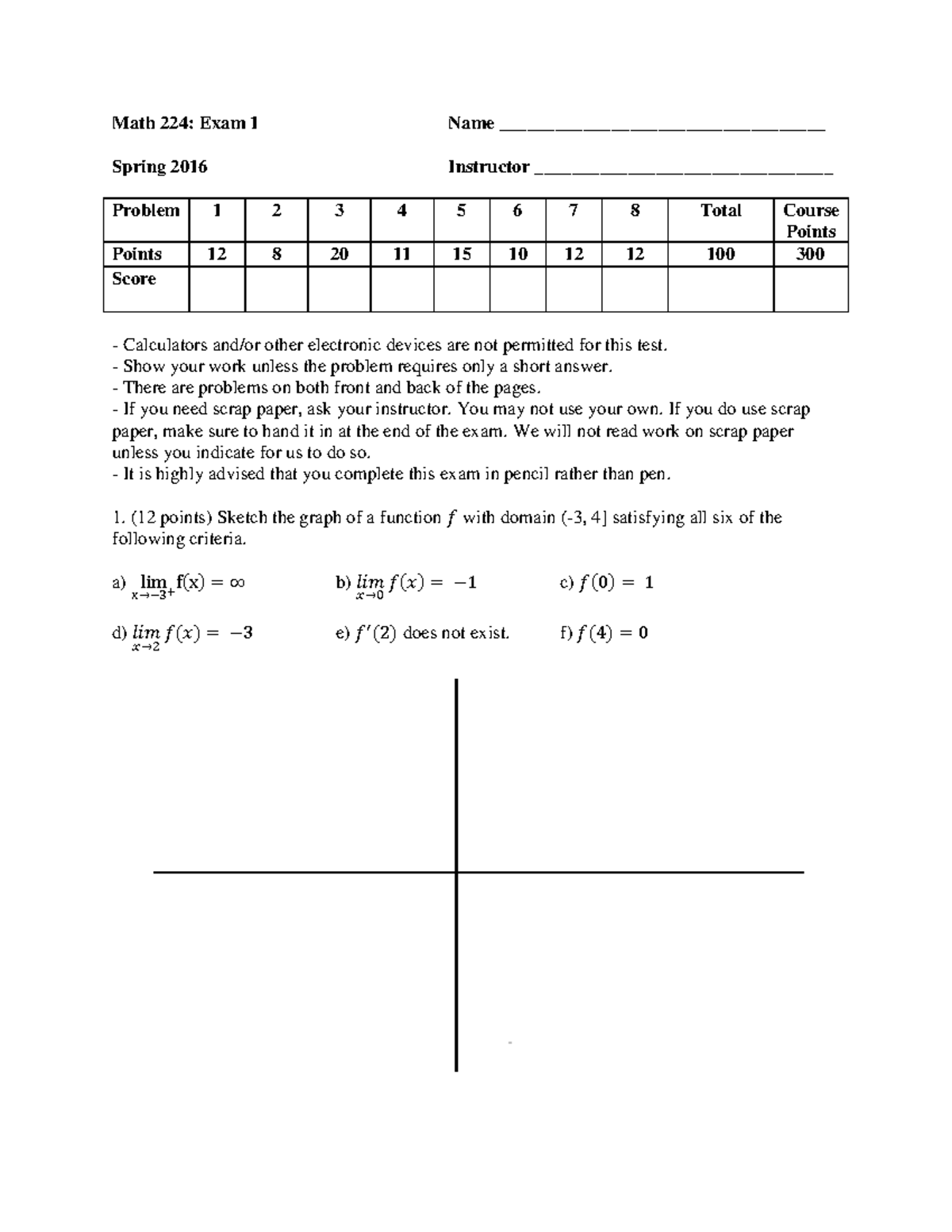 Math224spring 2016 exam1 - Math 224: Exam 1 Name ...