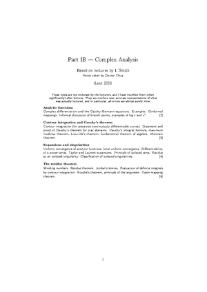 Complex Analysis 2017-2018 Example Sheet 1 - COMPLEX ANALYSIS EXAMPLES ...