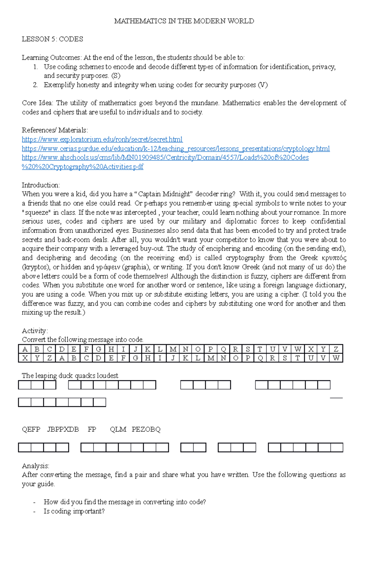 497866812 Mathematics in the Modern World - MATHEMATICS IN THE MODERN ...