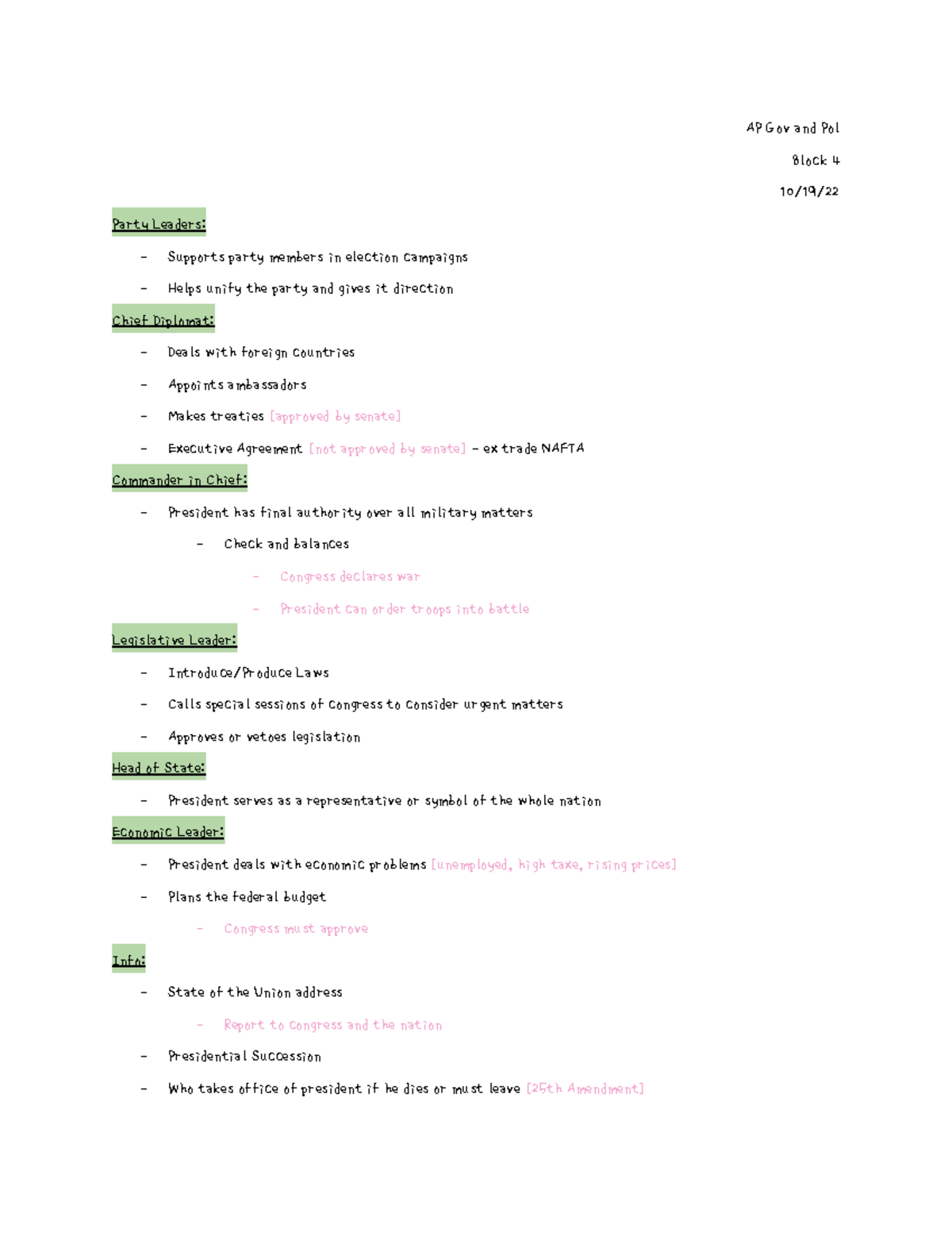 AP GOV Notes Political Parties - AP Gov and Pol Block 4 10/19/ Party ...