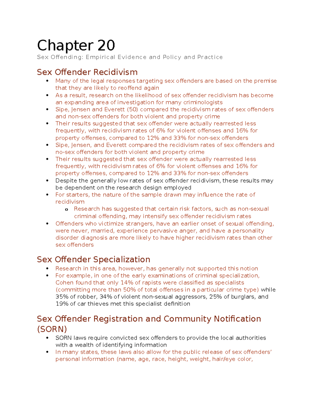Chapter 20 Sex Offending Empirical Evidence And Policy And Practice