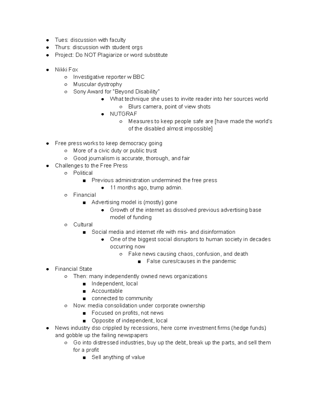 CO101 - 12 02 - JO - Journalism unit notes for com101, janbek - Tues ...