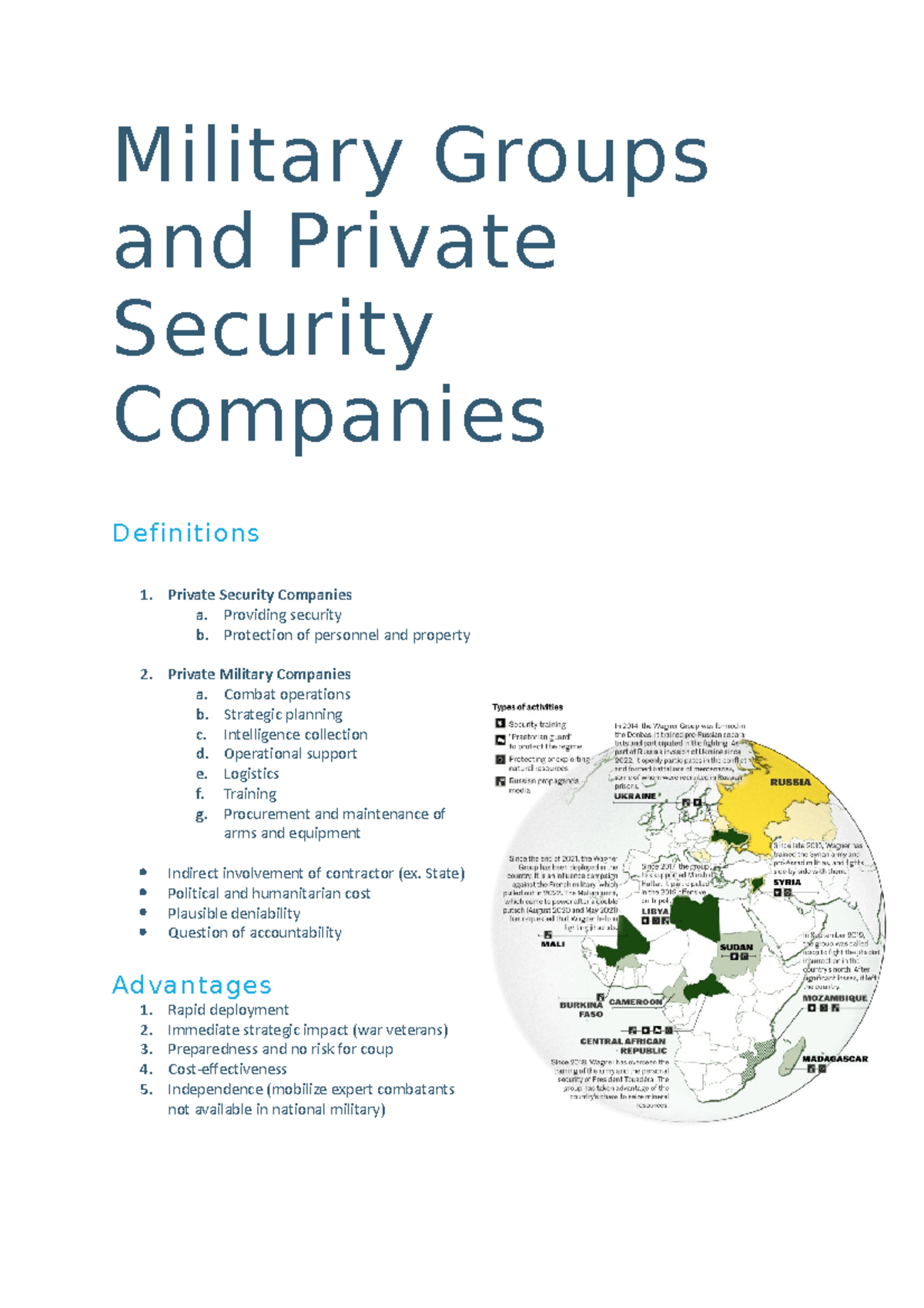 Military Groups and Private Security Companies - Military Groups and ...