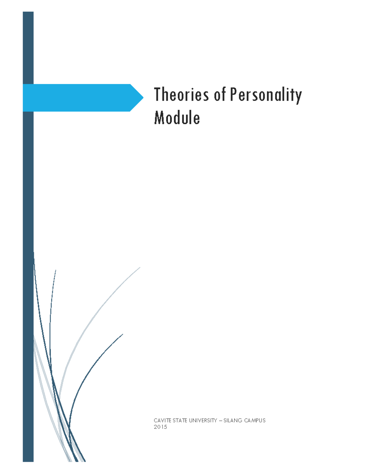 TOP-Module - Lecture notes 1-10 - Theories of Personality Module CAVITE ...