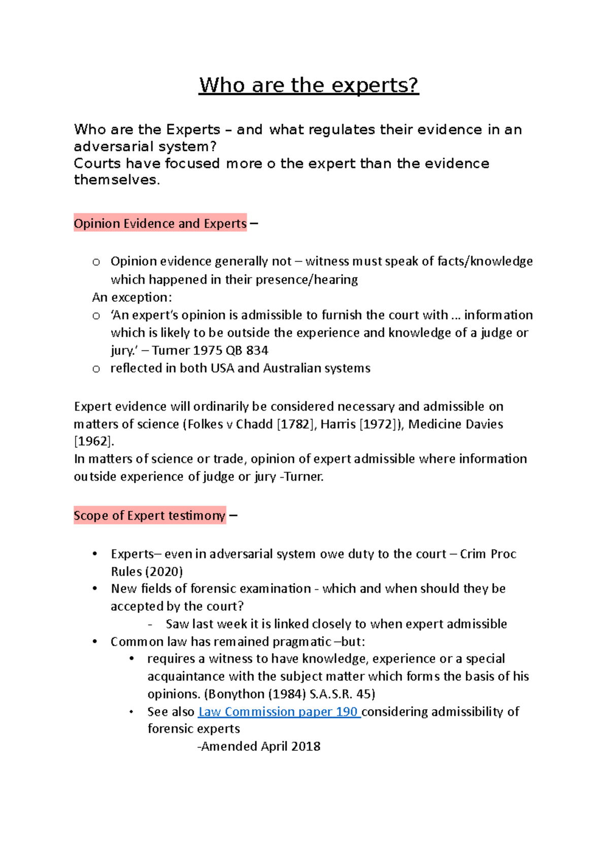 Who are the experts Lecture - Who are the experts? Who are the Experts ...