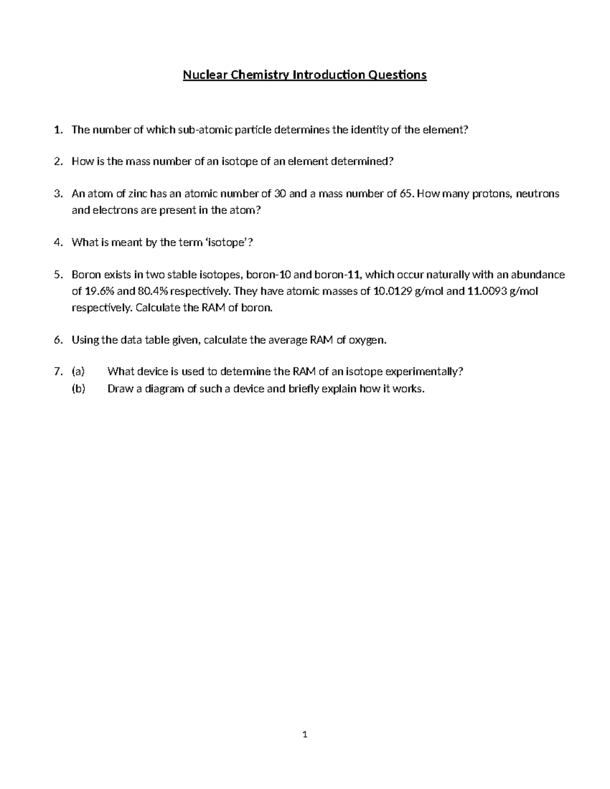 01 Nuclear Chemistry Introduction Questions - The number of which sub ...