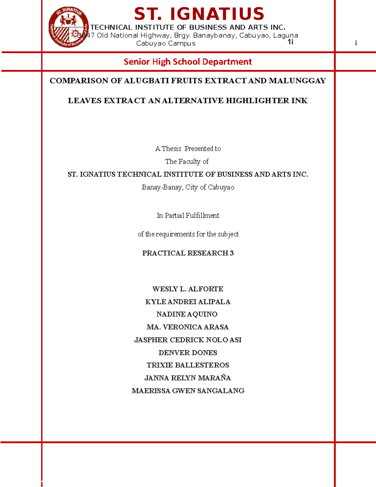 Group 4 Finalpaper - Alugbati Fruits Extract and Malunggay Leaves ...