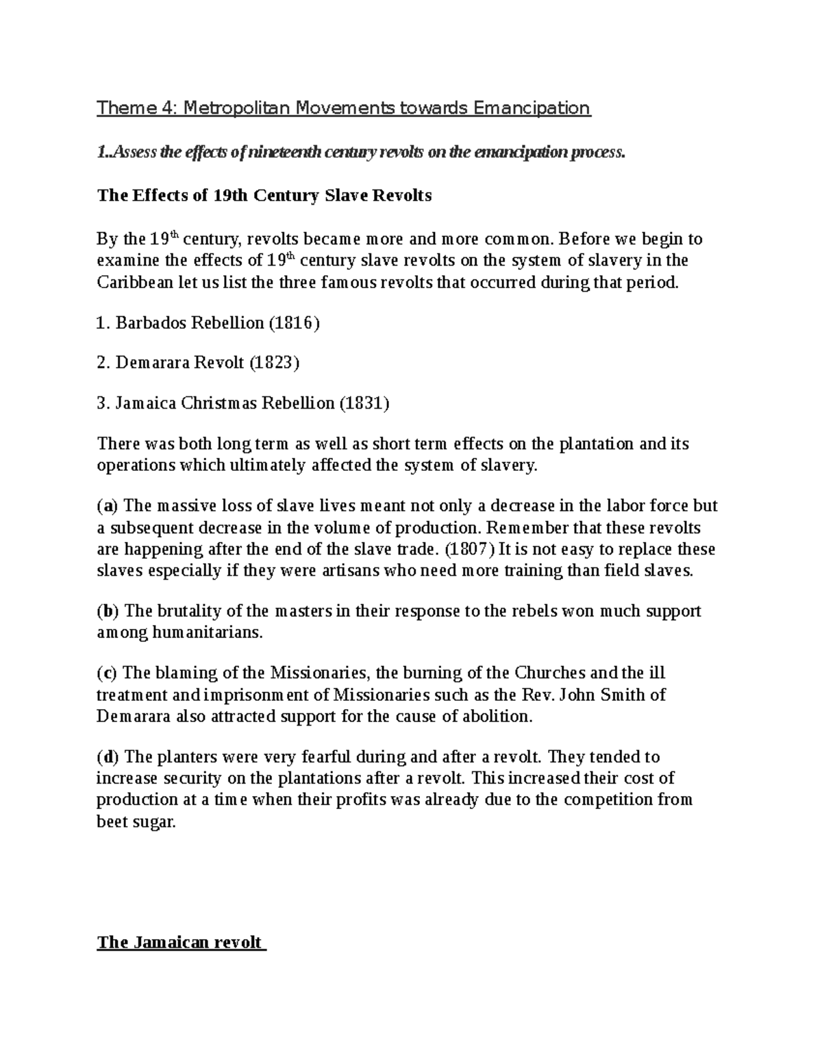 Theme 4 Metropolitan movements towards emancipationdocx.docx - Theme 4 ...