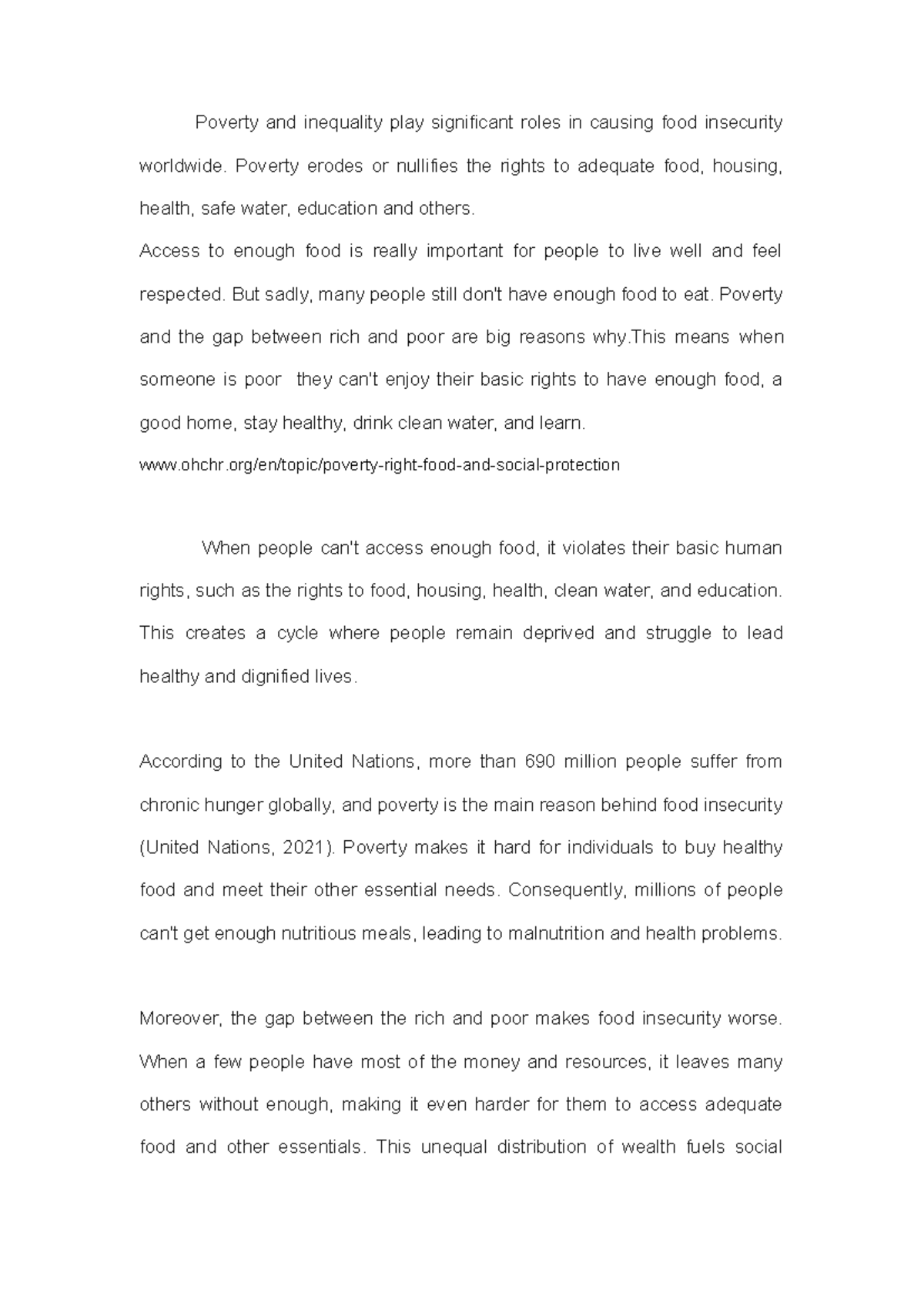 Poverty AND FOOD Security - Poverty and inequality play significant ...