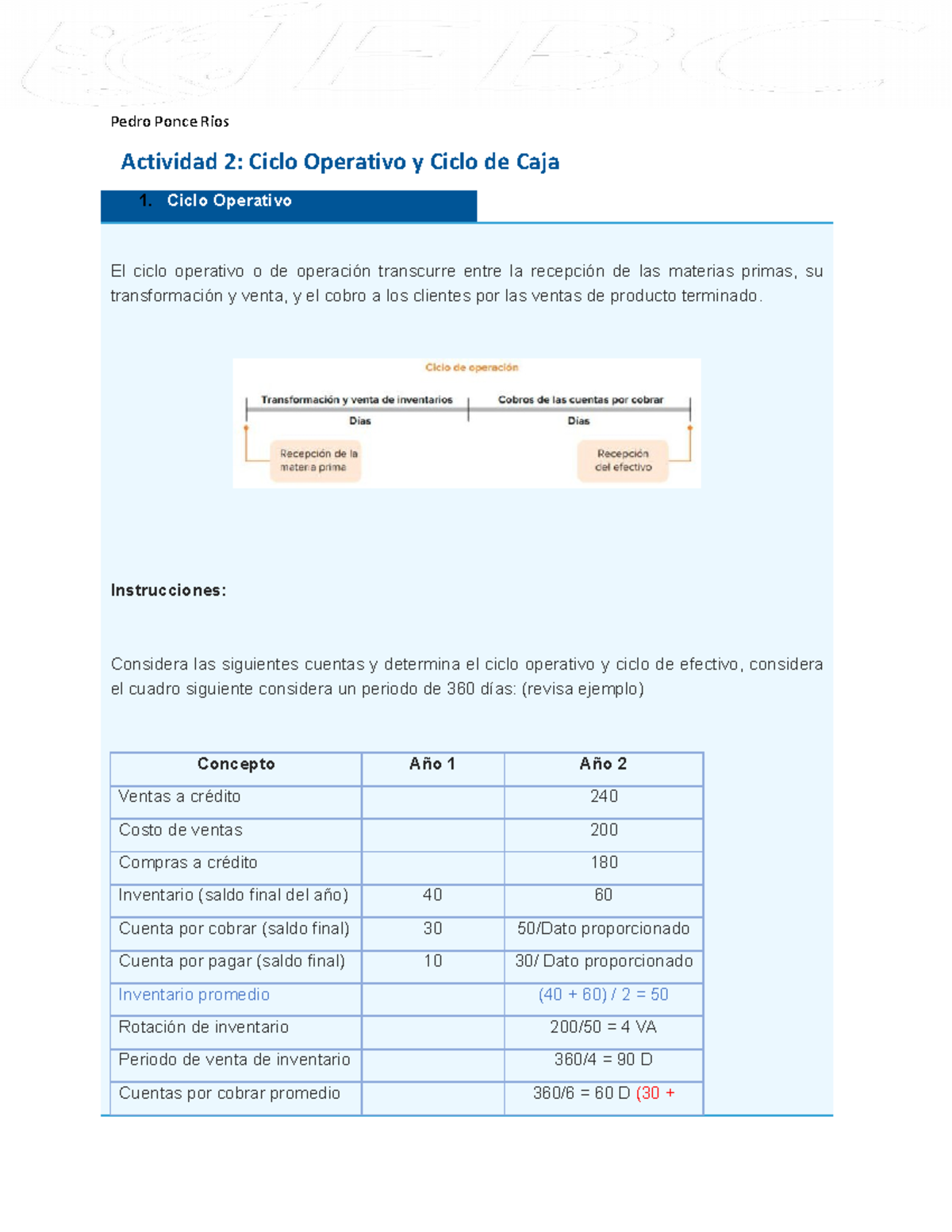 actividad 02 CH - Pedro Ponce Rios Actividad 2: Ciclo Operativo y Ciclo ...