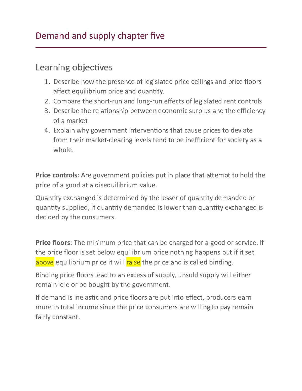 Demand and supply chapter five - Demand and supply chapter five ...