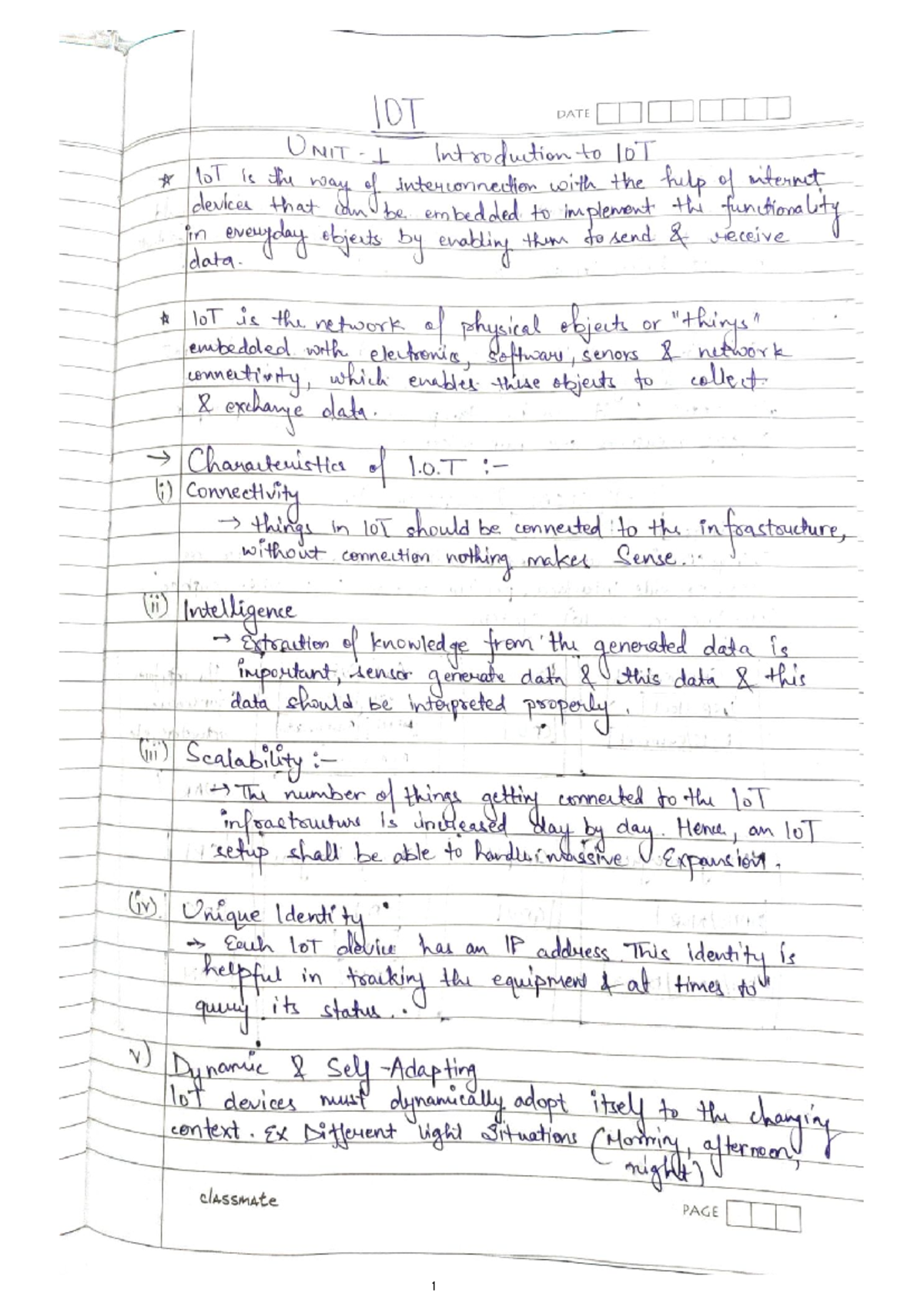 Unit 1 IOT - Internet of things Unit 01 Notes - IOT DATE UNIT 1 ...