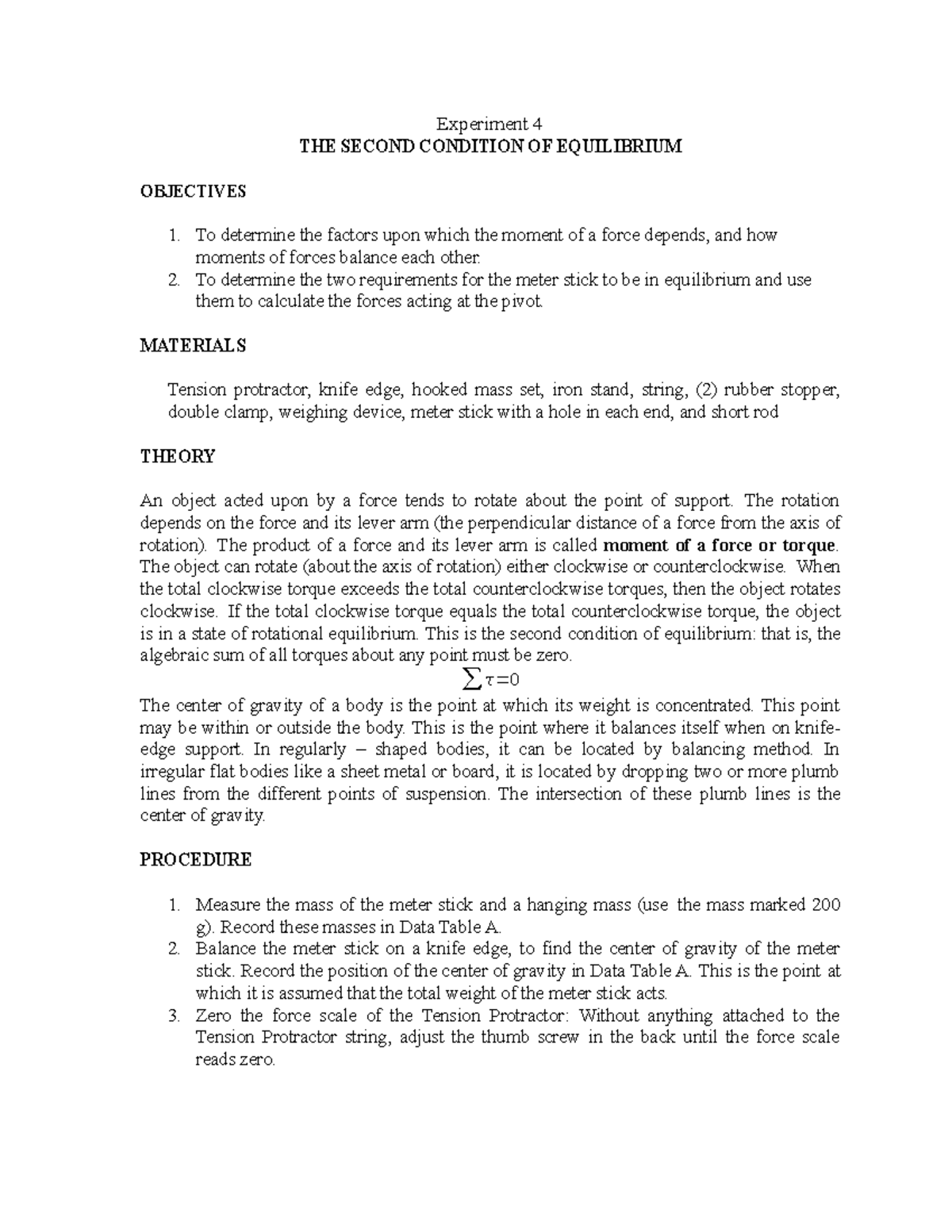 Experiment-four- physics lecture mandatory assignment - Experiment 4 ...