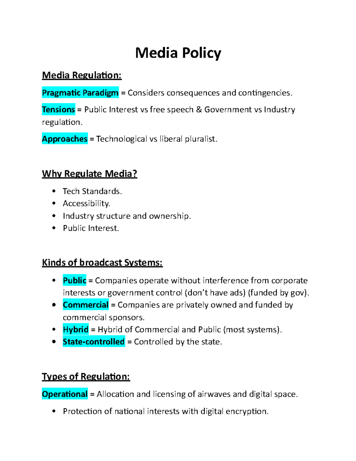 MIT Lecture Number Three Notes for Anyone - Media Policy Media ...