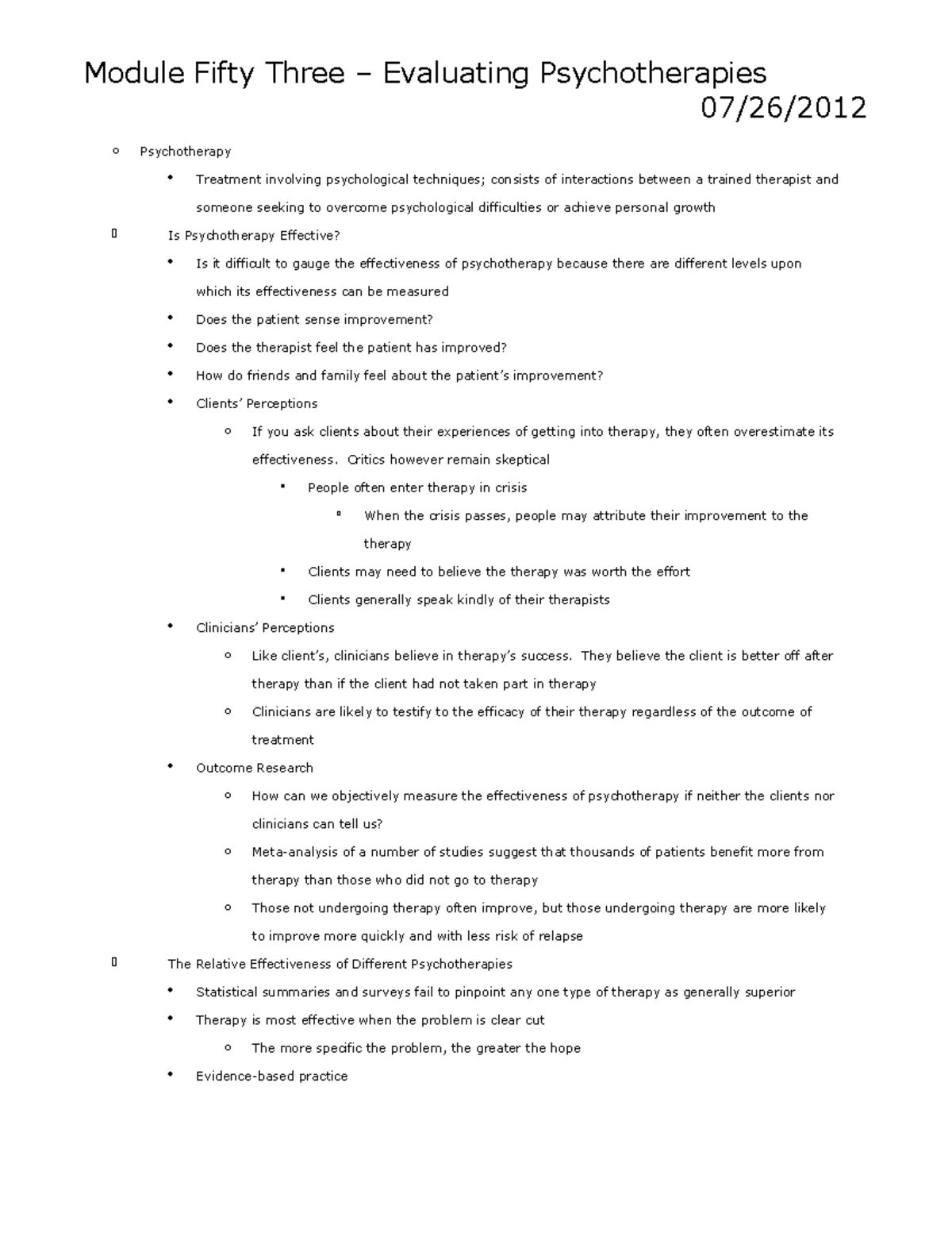 Summary Psychology in Modules - module 53-54 - Module Fifty Three ...