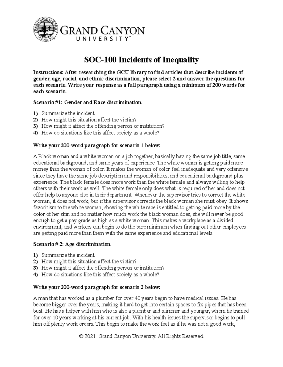 SOC-100 Incidentsof Inequality - SOC-100 Incidents of Inequality ...