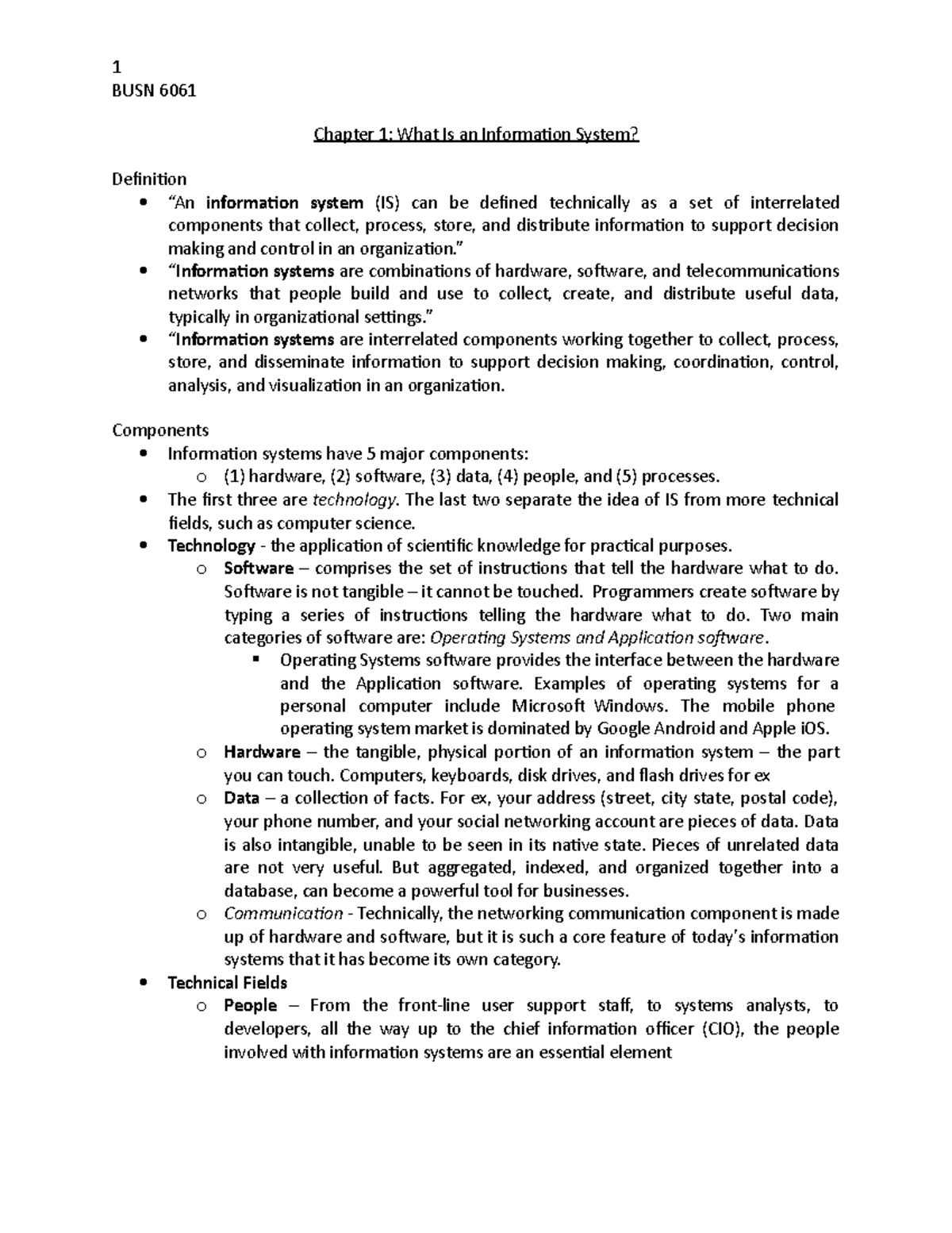 Textbook Notes copy 3 - Bourgeois, D. (2019). Information Systems for ...