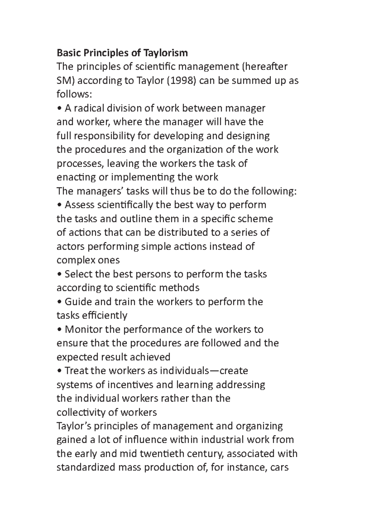 Basic Principles of Taylorism - It has also contrib uted to the ...