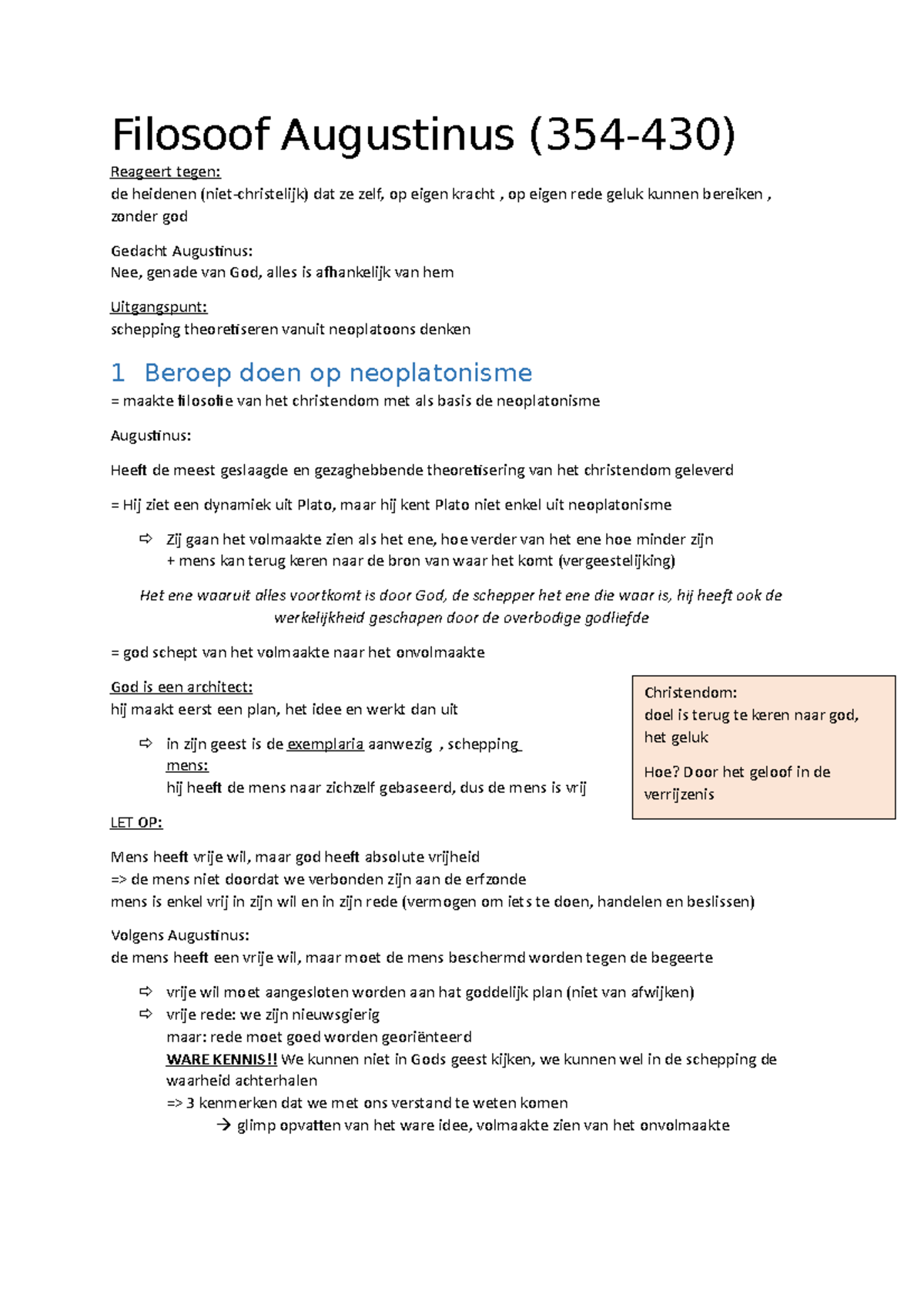 Filosoof Augustinus - De schepping Alles is ook gepland zoals de ...