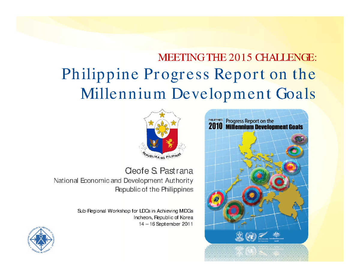 Philippines-Progress-report-MDG 2011 - ####### MEETING THE 2015 ...