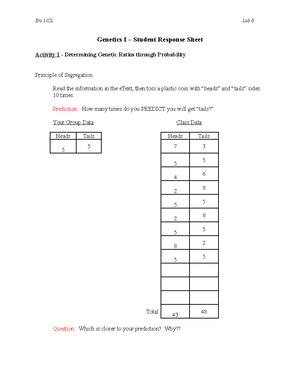 Bio lab - Biology lab abstract 1 - Hasneet Athwal Biology 101 Lab Lab ...