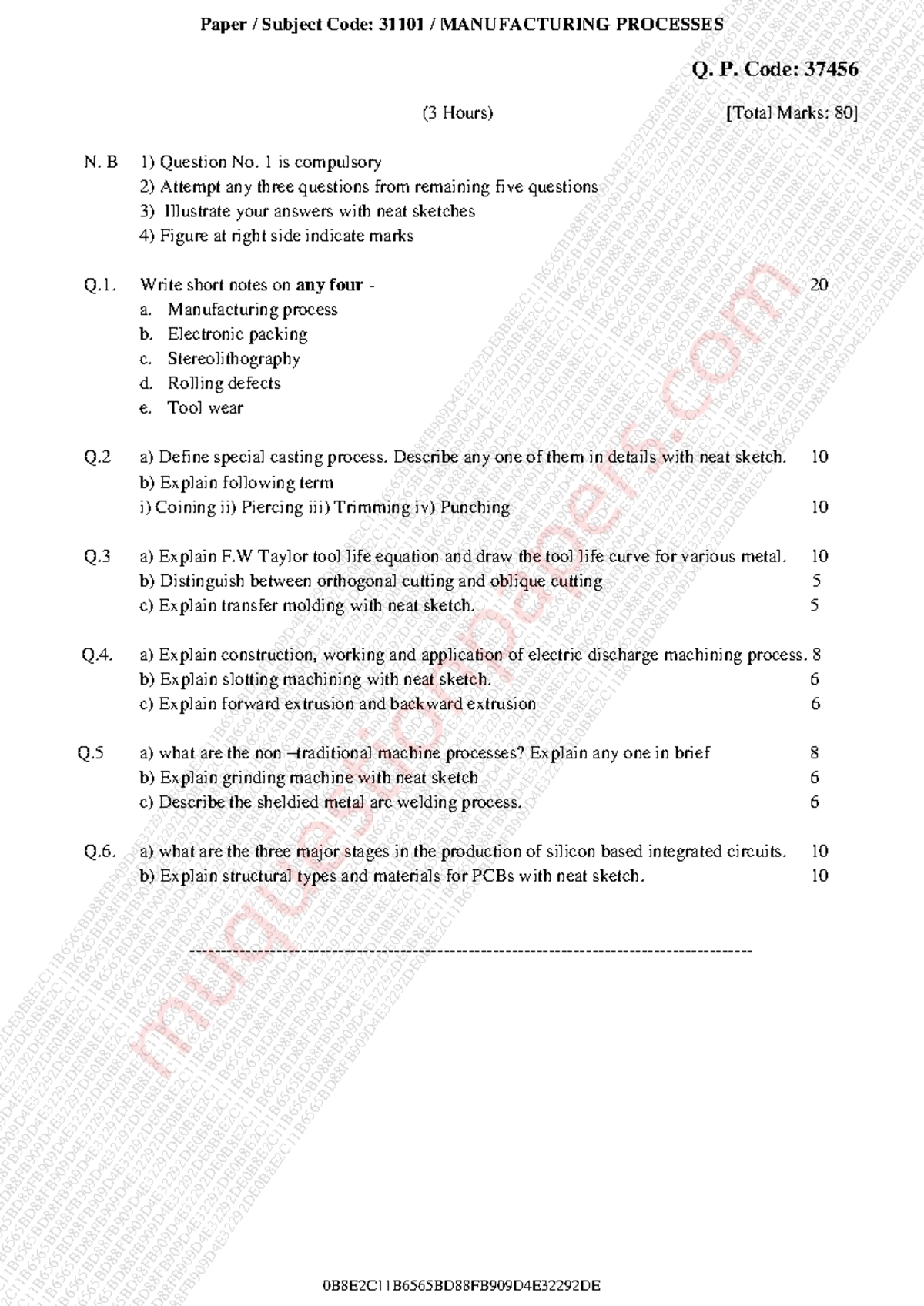 TE- Mechatronics SEM5 MP DEC18 - Q. P. Code: 37456 (3 Hours) [Total Marks: 80] N. B 1) Question ...