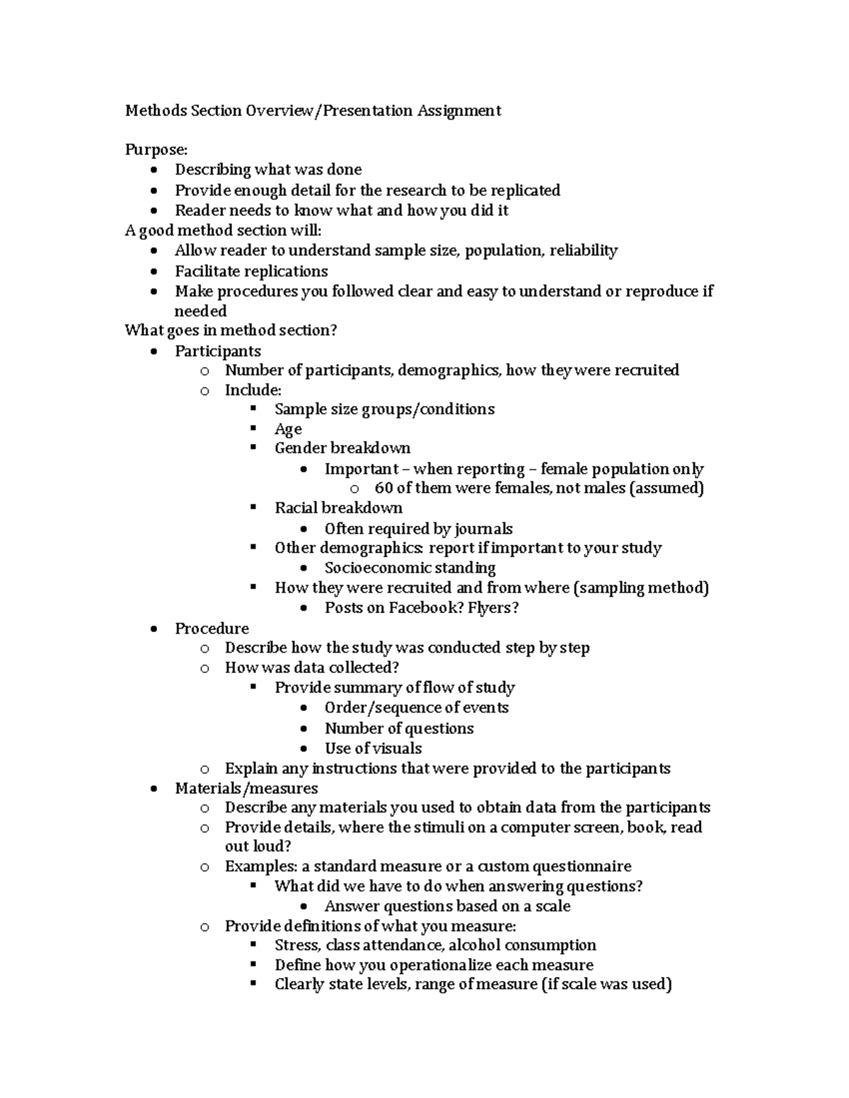 Methods section overview - Methods Section Overview/Presentation ...