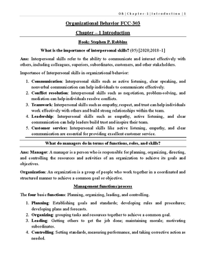 Chapter 5 (OB) hand note - Organizational Behavior - Studocu