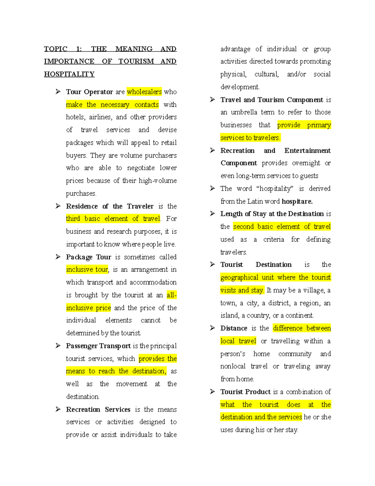 Macro-Reviewer - Macro Perspective in Tourism - TOPIC 1: THE MEANING ...