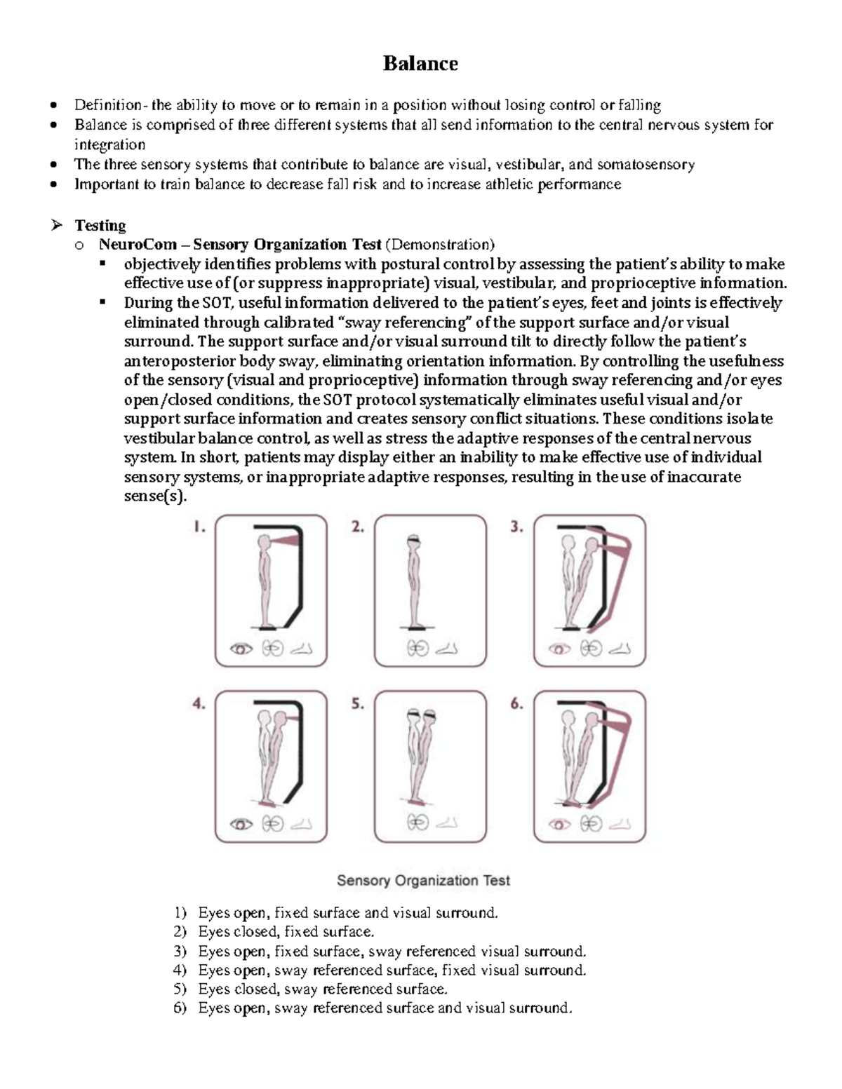 Balance Assessment - Balance Definition- the ability to move or to ...