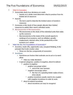 Econ notes - Supply and Demand The law of supply and demand is one of ...