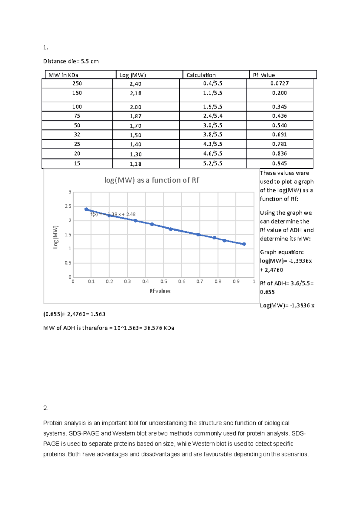 Assessment 3 RSM - Assignment 3 of Biochemistry RSM - 1. Distance die ...